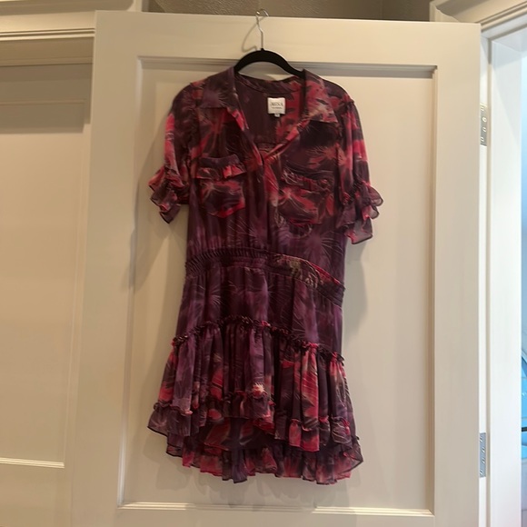 Misa Los Angeles | Dresses | Misa Ruffle Short Sleeve Dress With Collar ...